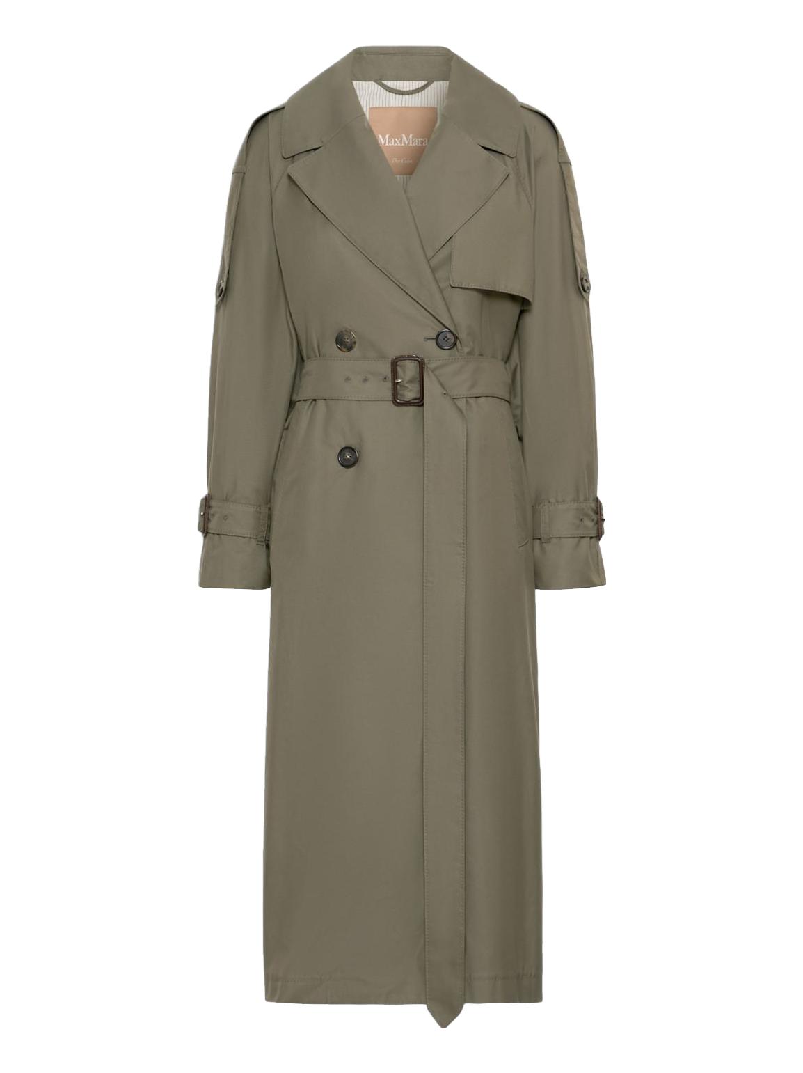 MAX MARA Max Mara Long Double-Breasted Trench Coat in Water-Repellent Cotton